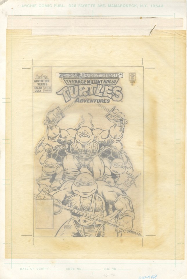 Original Production Artwork - TMNT Adventures #58 - COVER - PLEASE READ ...