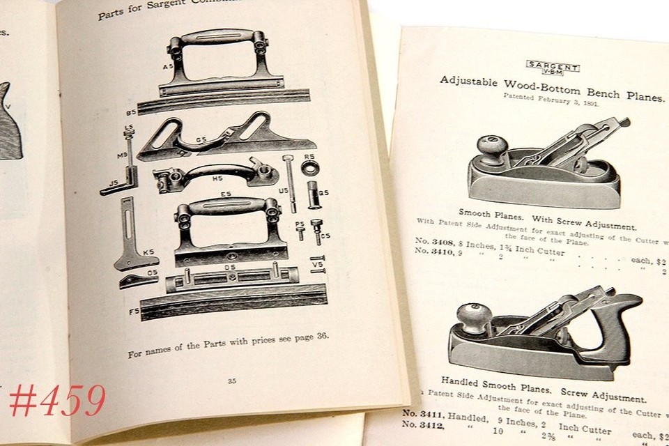 nice shape two ORIGINAL SARGENT TOOLS PLANE catalogs parts lists | eBay