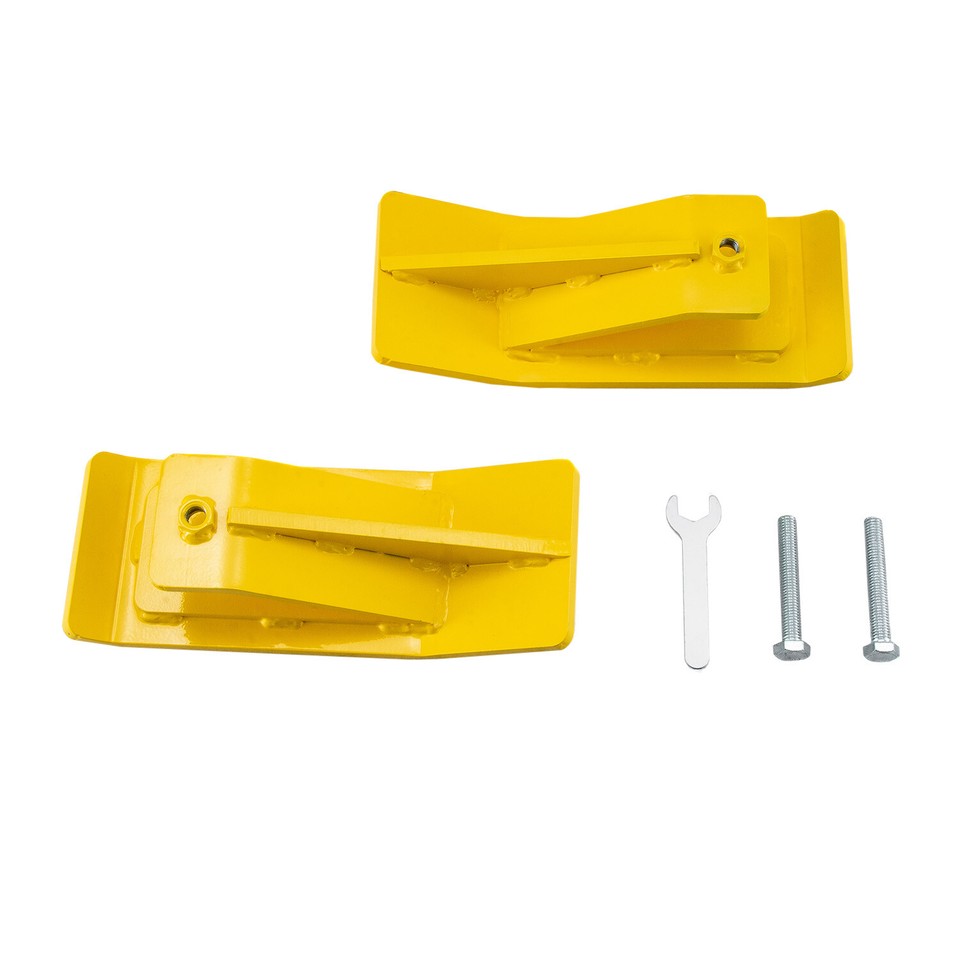 2x Yellow Tractor Bucket Ski Edge Tamer Skid Protector Snow Leaf ...