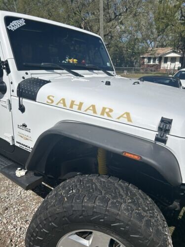 2x Jeep Wrangler SAHARA Hood Vinyl Decals Graphics Stickers JK Tan ...
