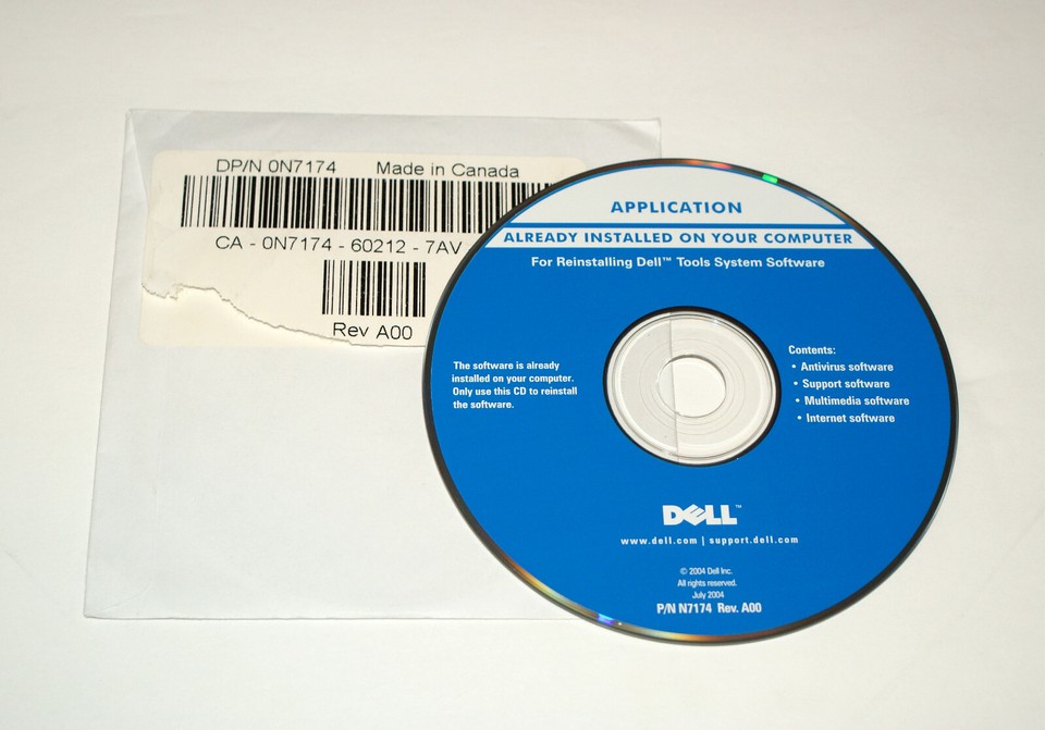 DELL DISC For Reinstalling DELL TOOLS SYSTEM SOFTWARE 2004 P/N N7174 ...