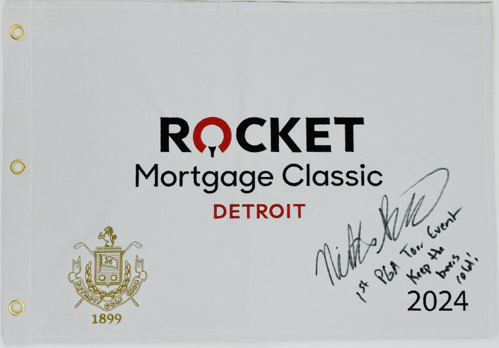 NICK BIENZ SIGNED 2024 ROCKET MORTGAGE CLASSIC SIGNED GOLF FLAG ...
