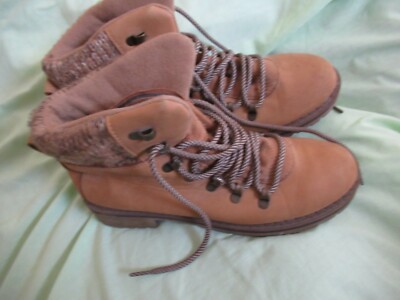 Womens Size 9 Lace Up Time and True Boots with Cloth accent tops | eBay