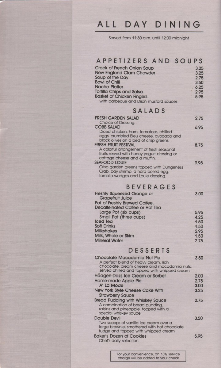Marriott Restaurant Menus