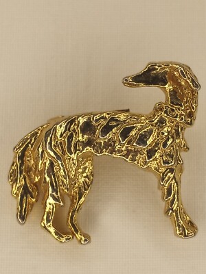 Vintage Border Collie Dog Brooch Pin Goldtone | eBay