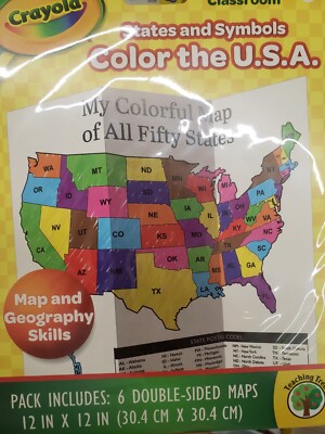 Crayola Creative Classroom: States & Symbols-Color the USA Map of all ...