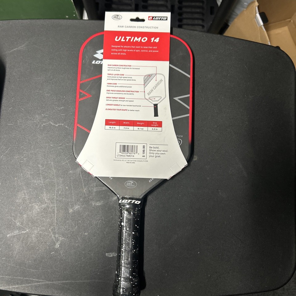 Lotto Ultimo 14 Pickleball Paddle Red Carbon - New | eBay