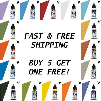 Vallejo Model Color Paints FULL RANGE Liquid Metal Auxilliaries FREE ...