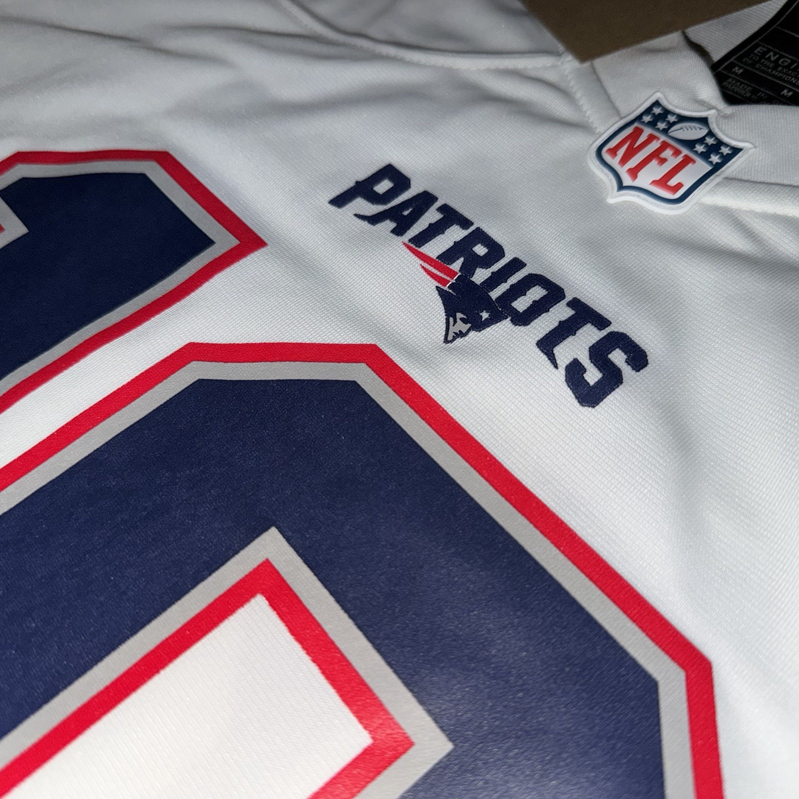 Nike Drake Maye Super Bowl 60 LX Patch Game Jersey New England Patriots ...