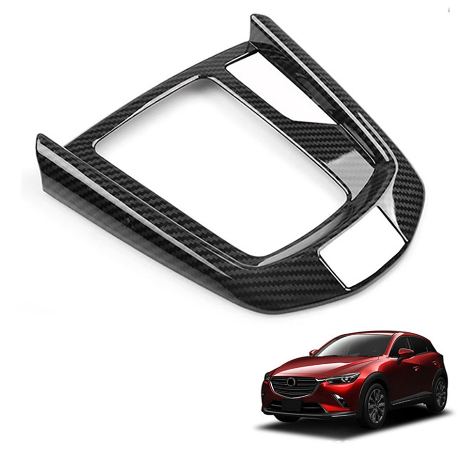 3X Carbon Fiber ABS Car Central Gear Knob Panel Frame Cover Trim ...