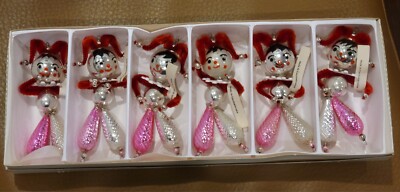Vintage Wiggle Man Men Set of 6 Glass Christmas Ornaments Pink Czech | eBay