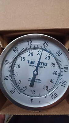 Tel-tru Dual Temp Gauge, 1/2" Npt, -5-50C, 25-125F, Stem 9, 5" dial ...