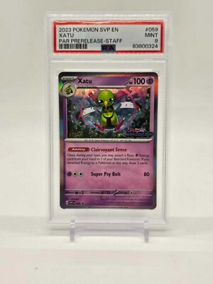 2023 POKEMON SVP EN-SV PROMO 059 XATU PARADOX RIFT PRERELEASE-STAFF PSA ...