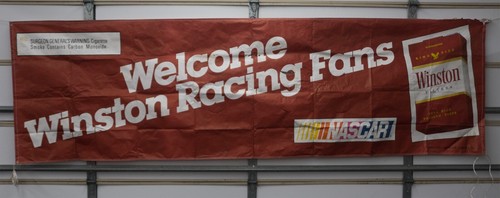 NASCAR Winston welcome racing fans banner 12" X 42" no reserve free ...