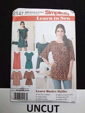 Simplicity 2147 Misses Mini Dress Tunic Pattern Learn to Sew UCT Sz 6 ...