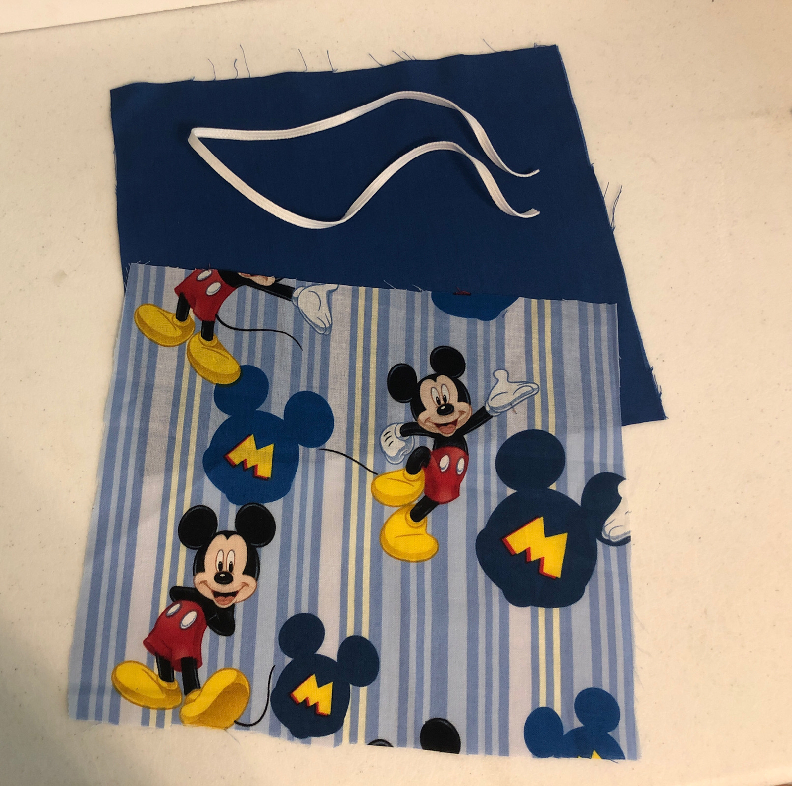 New Mask Kit: 9 X 8” Fabric. Elastic. Mickey Mouse. | eBay