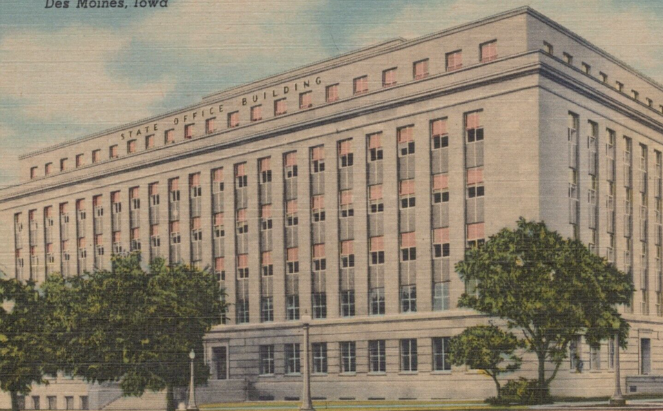 Des Moines Iowa State Office Building Linen Vintage Post Card Historic ...