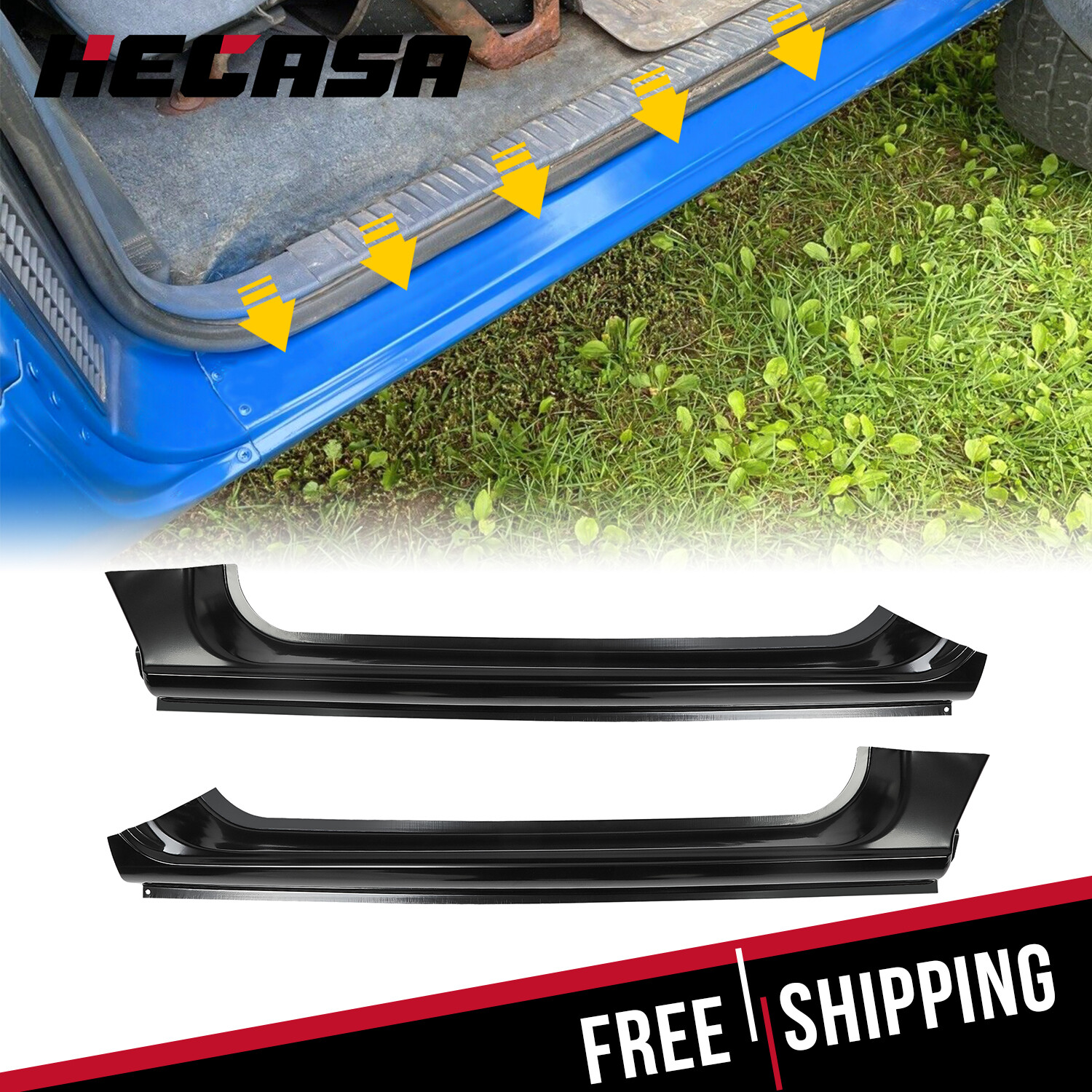 Rocker Panels For 94-02 Dodge Ram 1500 2500 3500 Full Size Pickup w/o ...