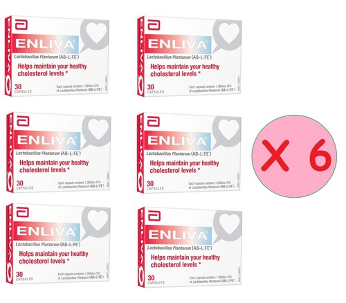 6x Enliva 30 Capsules probiotics For Healthy Cholesterol Levels 6 month ...