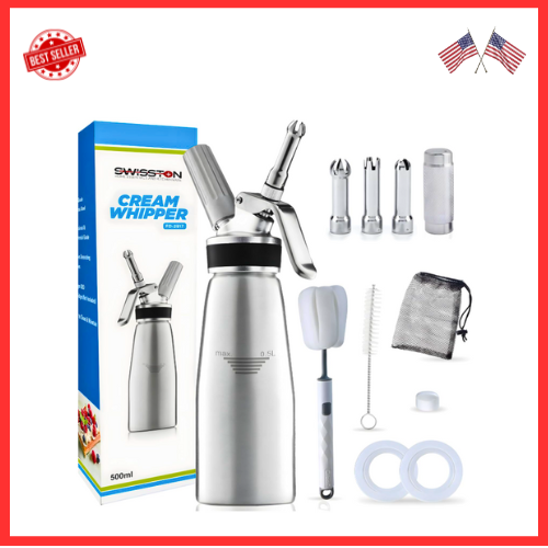 Whipped Cream Dispenser Set - Aluminum Cream Whipper Canister Whipping ...