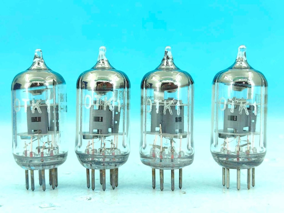 4 x 6J1P MATCHED QUAD STRONG 1981y Military Pentode Tubes 6Ж1П-ЕВ 6J1P ...