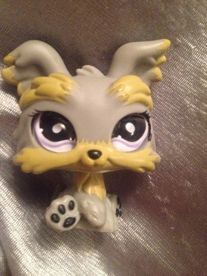 LITTLEST PET SHOP DOG PUPPY YORKSHIRE TERRIER GREY GLASS EYES SCOTTY ...