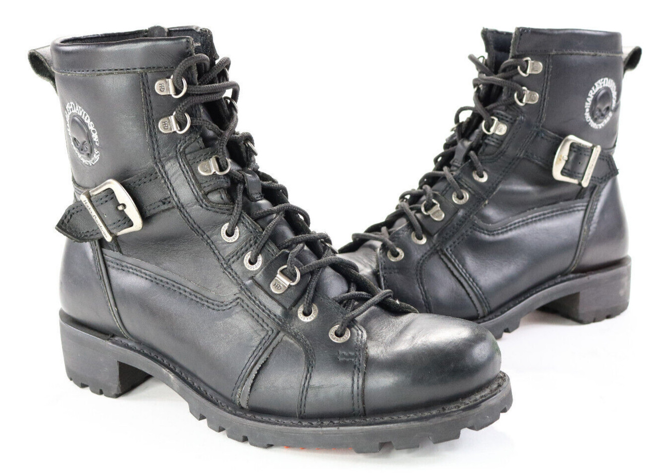 harley davidson mens riding boots 12 black leather 8"… - Gem