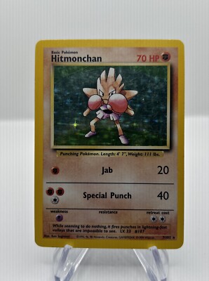 Hitmonchan Base Set 7/102 Unlimited Holo Pokémon card WOTC | eBay