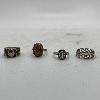 Sterling Silver 925 Stamp Rings (4) Variety Of Sizes | eBay