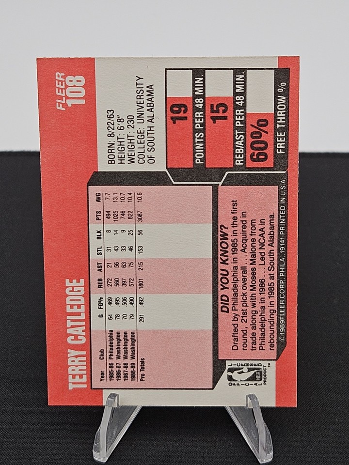 1989-90 Fleer Basketball #108 Terry Catledge Orlando Magic NBA | eBay