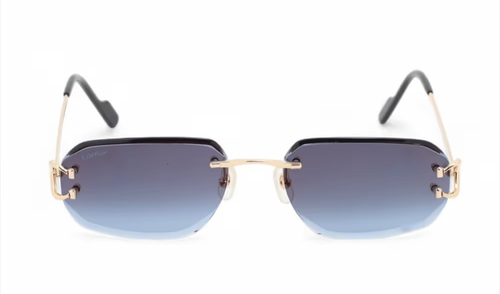 Cartier Rimless Sunglasses Eyewear 145 Decor C Gold CT0468S w/Case | eBay