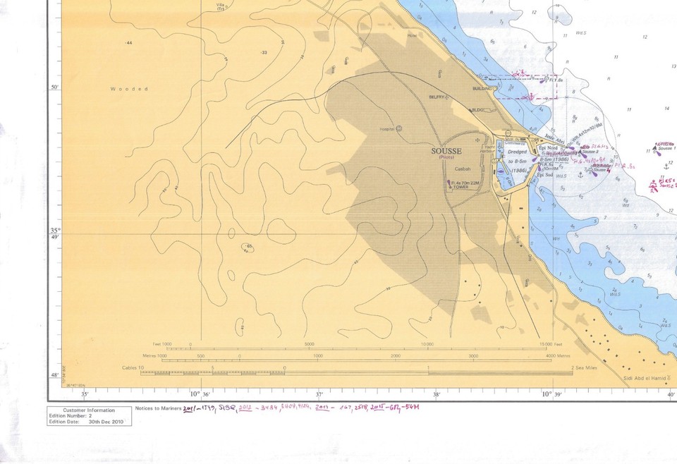 1162 Sfax Sousse With Approaches Tunisia Chart Map Maritime Marine ...