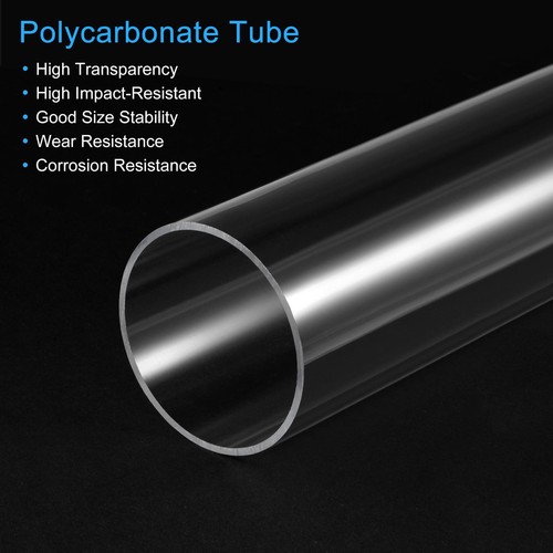 Clear Round Rigid PC Tube 47mm ID x 50mm OD x 305mm Polycarbonate Tube ...