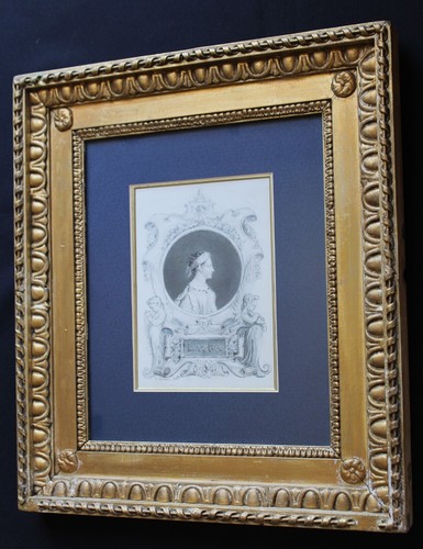 Auguste Hervieu Original drawing for Petrarch by Laura de Noves 19th ...