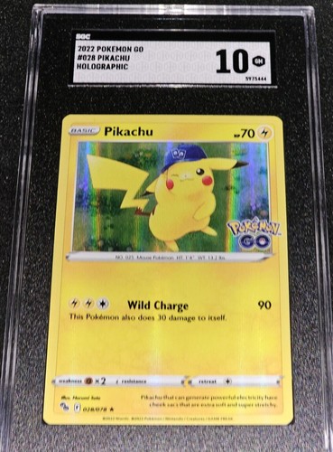 SGC 10 GEM MINT Pokémon TCG Pikachu Pokemon GO 028/078 Holo Holo Rare ...