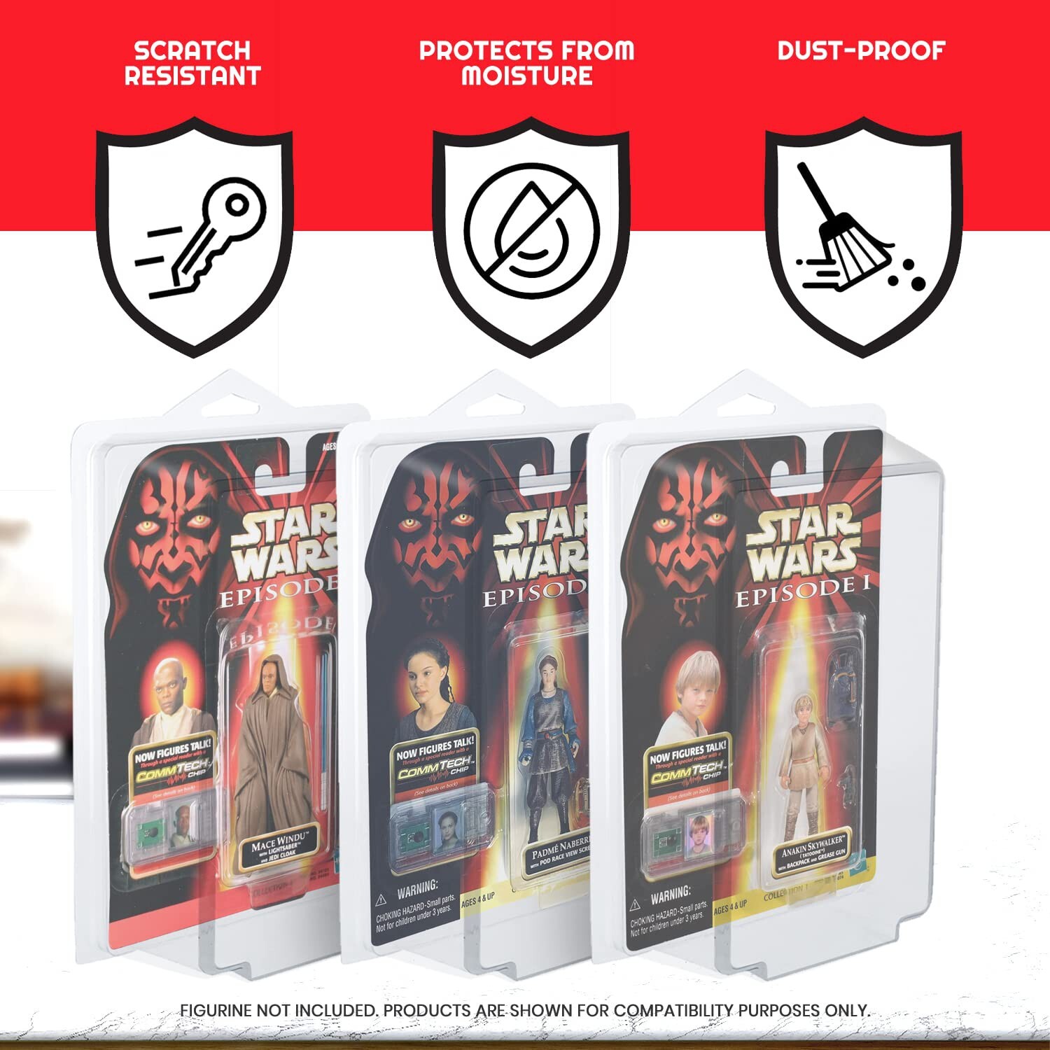 EVORETRO Action Figure Display Case Protector [25 Pack] Clear Clamshell ...