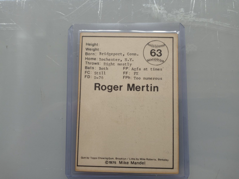 1975 Mike Mandel Photographer Card Roger Mertin | eBay