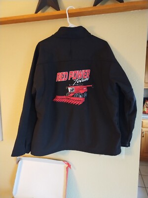 Red Power Team Case IH Soft Shell Coat Full Zip Black Jacket Combine ...
