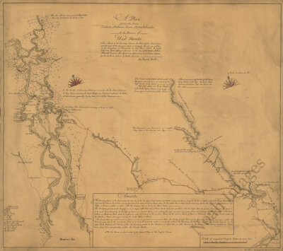 Map of Plan of rivers Tombecbe Alabama c1771 16x18 | eBay