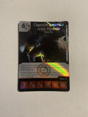 Dice Masters Super Rare Holographic Captain America with Mjolnir Worthy ...