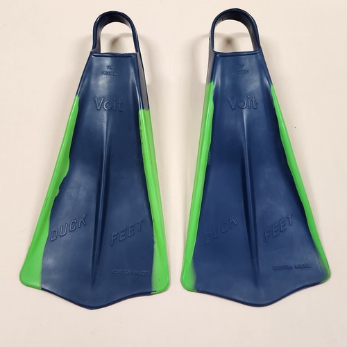 Voit Duck Feet Swim Fins Size Top Medium Custom Blue Green Bodyboarding ...