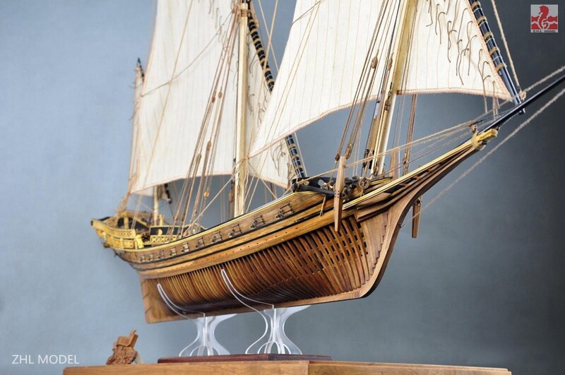 LE REQUIN 1750 Full Rib Version and liftboat 1/48 47.6" Model Kit Ship ...