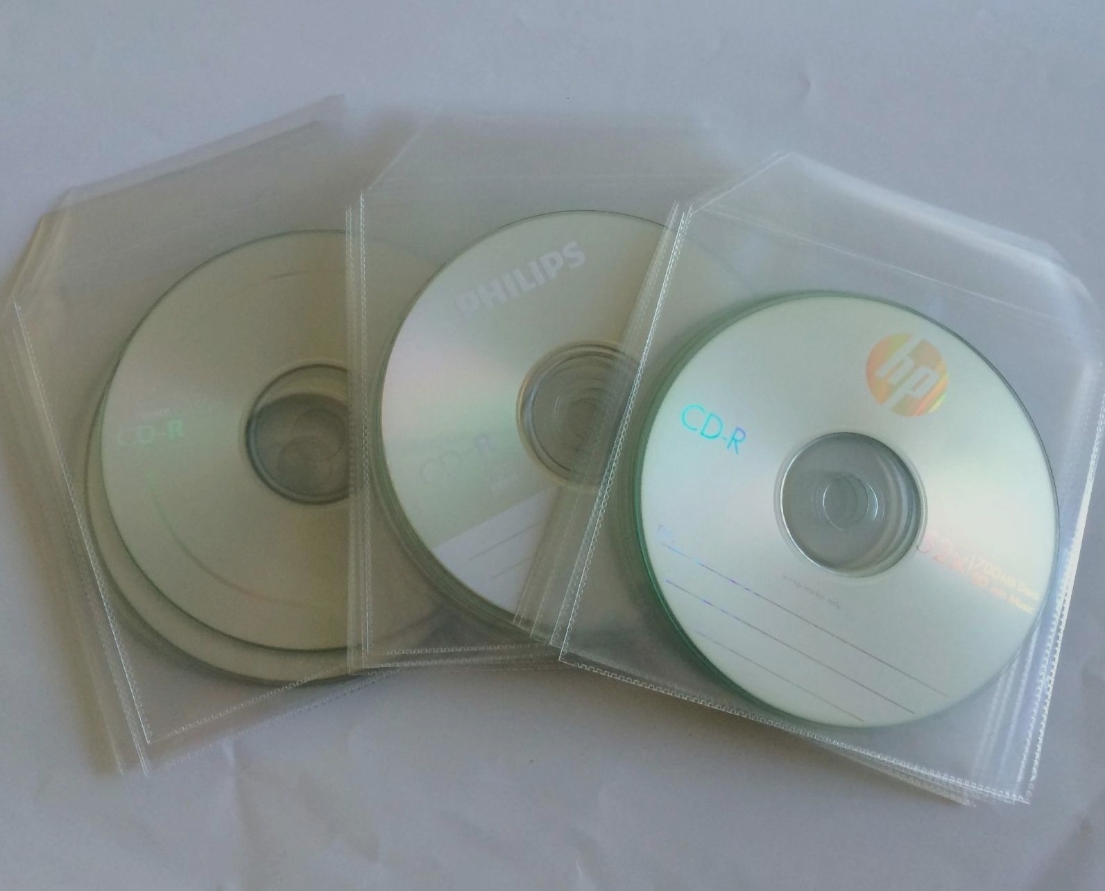 15 Pieces 52x Blank Logo CD-R Sampler Discs with Clear Plastic Sleeves ...