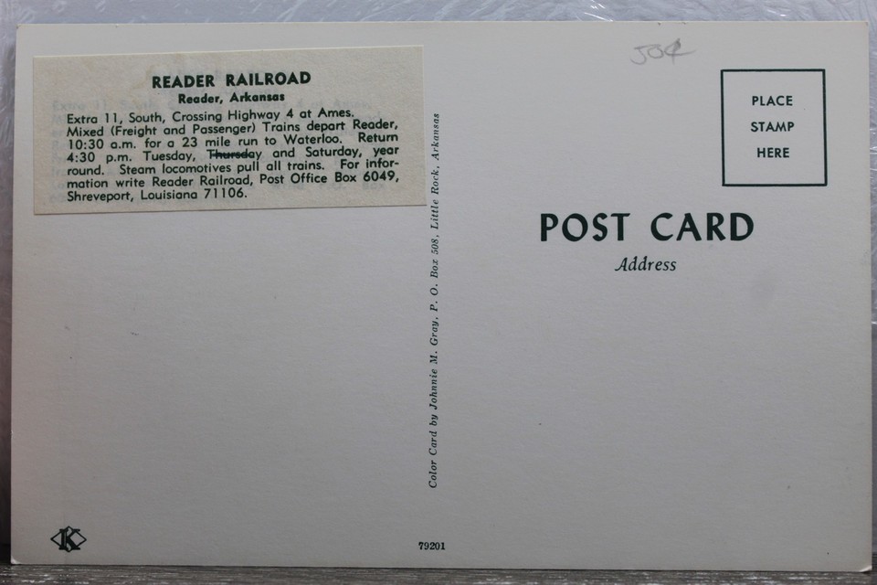 Arkansas AR Reader Railroad Postcard Old Vintage Card View Standard ...