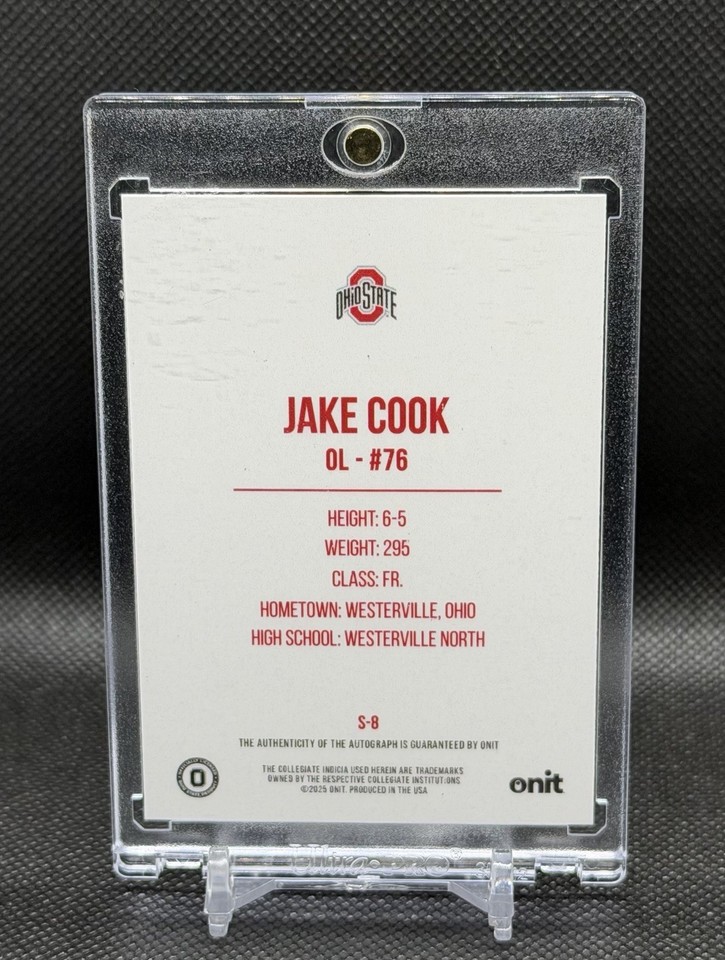Jake Cook Autograph Ohio State Buckeyes Onit 2025 | eBay