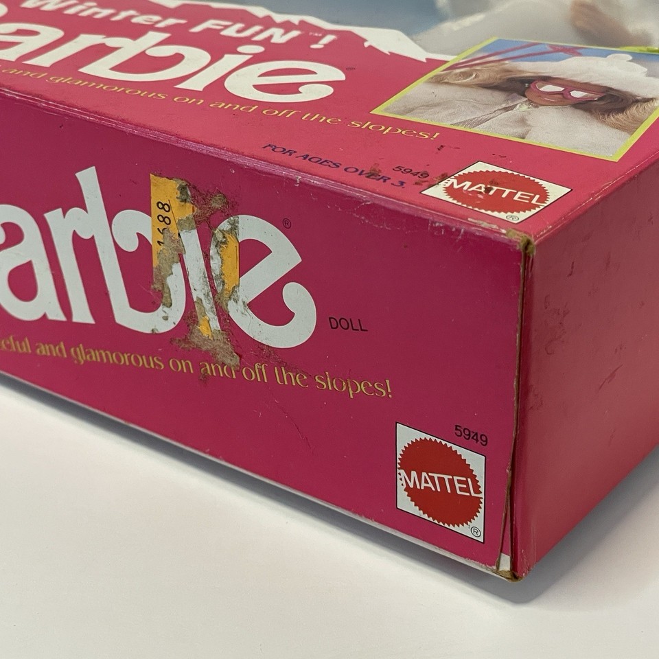 Winter Fun Barbie 1990 Mattel Doll #5949 NRFB Ski Glamorous On The ...