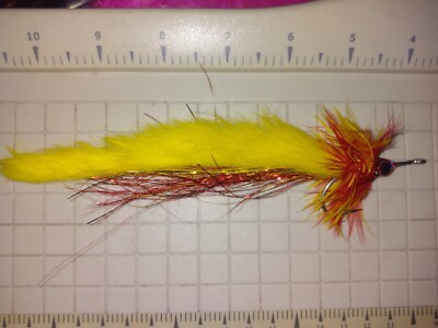 4/0 Gen X Bunny Fly Red And Yellow Pike Fly | eBay