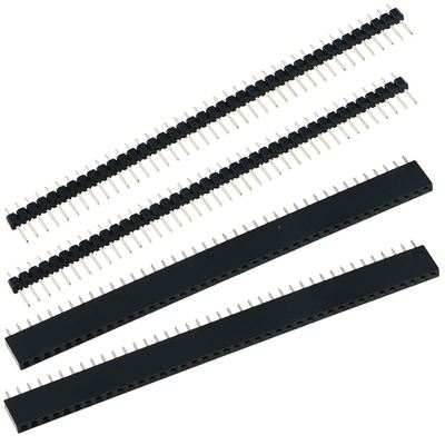 2 Pairs 40 Way Pin Male + Female PCB Header Connector 2.54mm Arduino ...