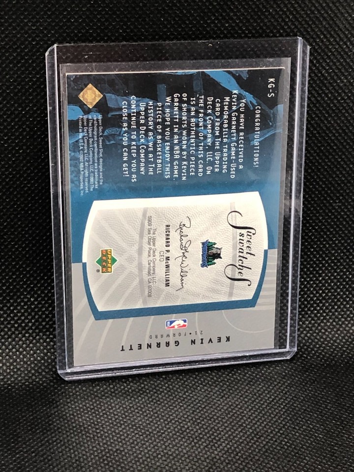 Kevin Garnett 2002-03 Sweet Shot Sweet Swatches Timberwolves | eBay