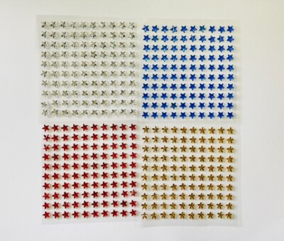 100 x 6mm Christmas Star Gems Xmas Diamante Rhinestones Self Adhesive ...